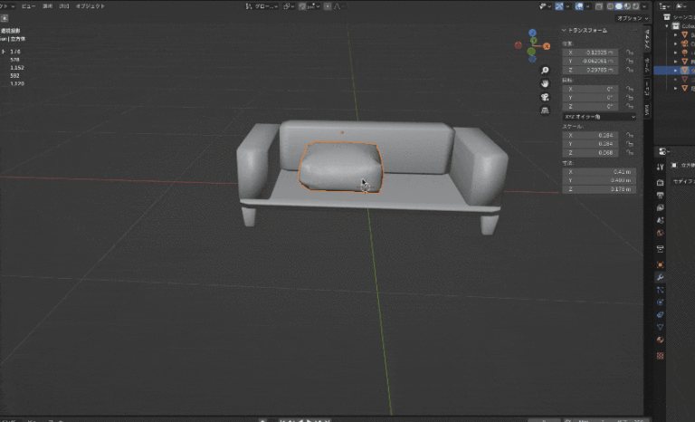 blenderでソファの作り方を模索して作ってみた備忘録。クロスシミュレーションしたり | 神部まゆみのブログ